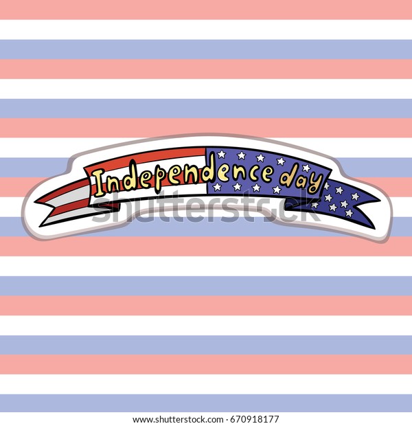 Vector Illustration Independence Day Ribbon Celebrate Stock Vector ...