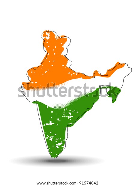 Vector Illustration India Map Covered Indian Stock Vector (Royalty Free ...