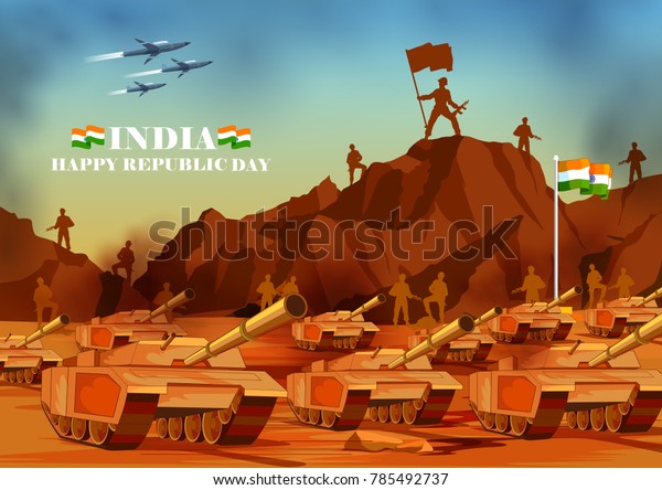 Vector Illustration Indian Army Flag Happy Stock Vector (Royalty Free ...