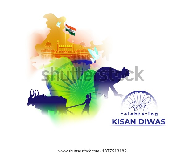 Vector Illustration Indian Day Kisan Diwas Stock Vector (Royalty Free ...