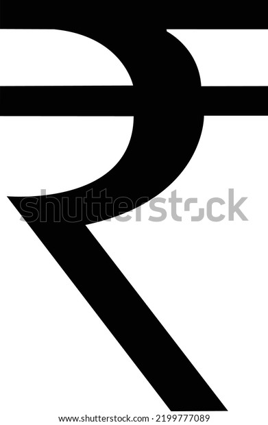 Vector Illustration Indian Rupee Symbol Black Stock Vector (Royalty ...