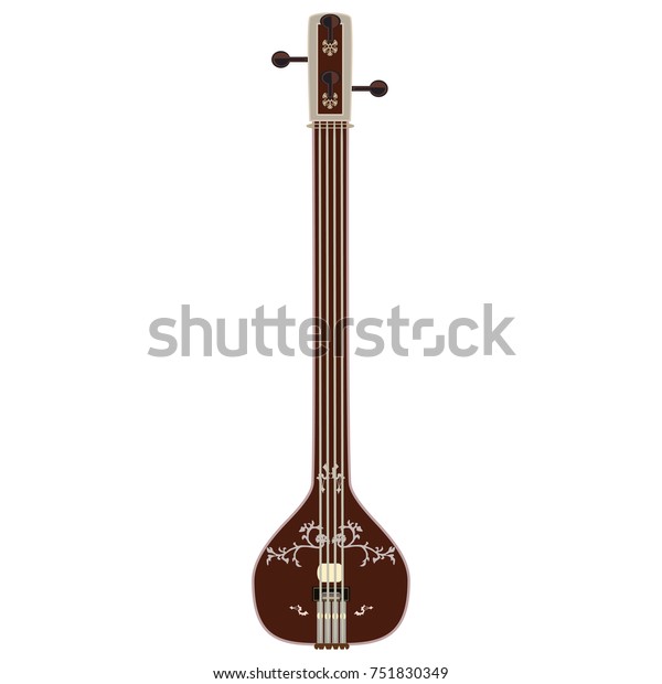 Vector Illustration Indian Tanpura Isolated On Stock Vector (Royalty ...