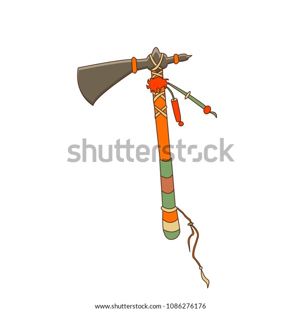 Vector Illustration Indian Tomahawk Cartoon Style Stock Vector (Royalty ...