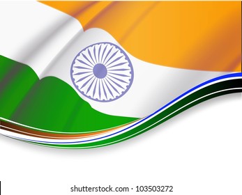 Vector Illustration Indian Tricolor Flag On Stock Vector (Royalty Free ...