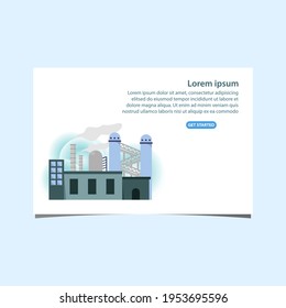 Vector Illustration Industrial Background Poster Factory Stock Vector ...