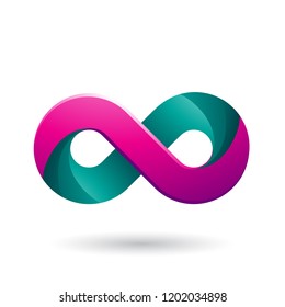 Vector Illustration Infinity Symbol Magenta Green Stock Vector (Royalty ...