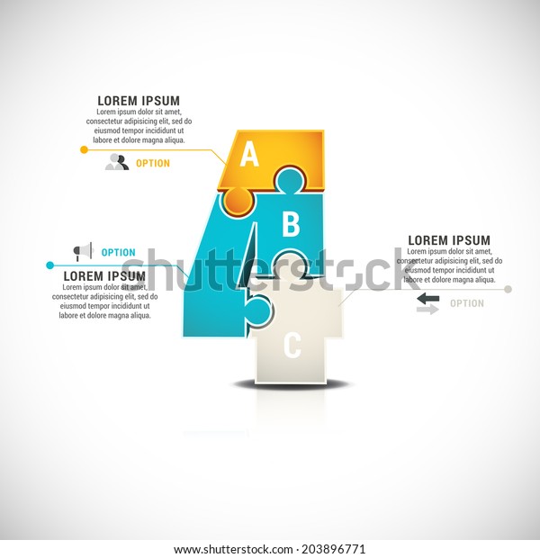 Vector Illustration Infographic Made Puzzle Number Stock Vector ...