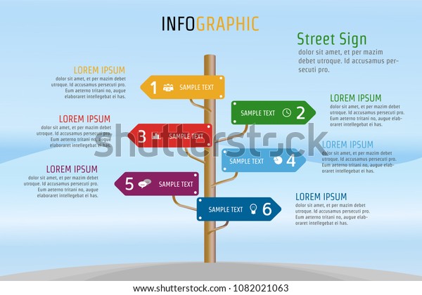 Vector Illustration Infographic Template Street Sign Stock Vector ...