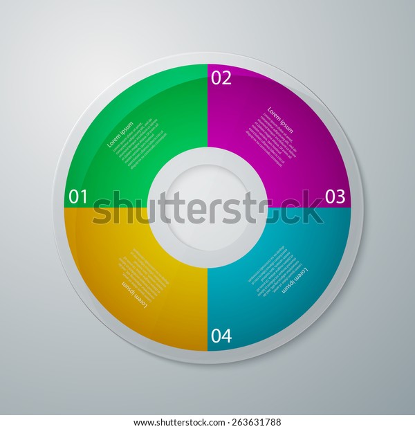 Vector Illustration Infographics Circle Four Quadrants Stock Vector ...