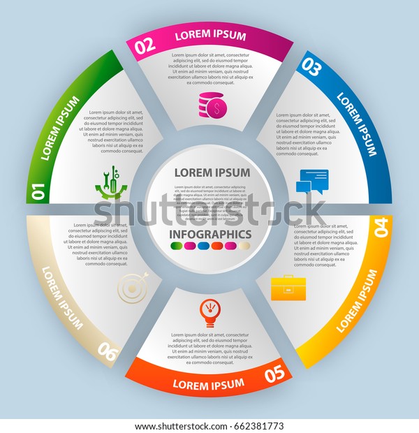 Vector Illustration Infographics Form Circle 6 Stock Vector (Royalty ...