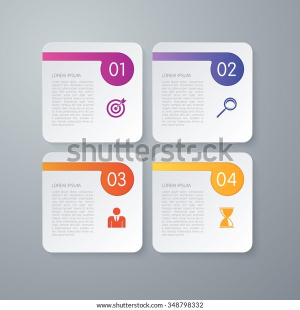 Vector Illustration Infographics Four Options Square Stock Vector ...