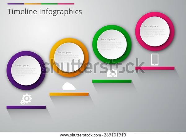 Vector Illustration Infographics Paper Circles Shadows Stock Vector ...