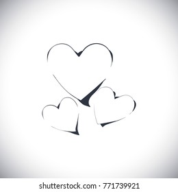 Vector Illustration Ink Heart Stock Vector (Royalty Free) 771739921 ...