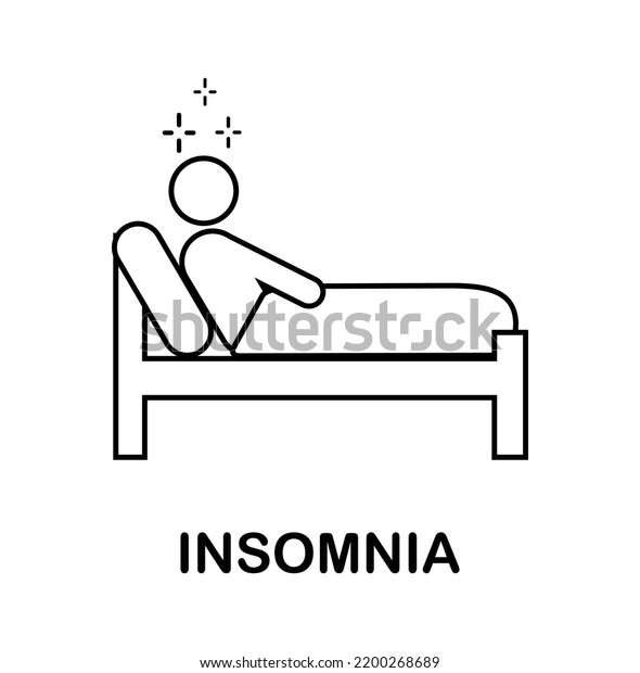 Vector Illustration Insomnia Line Icon On Stock Vector (Royalty Free ...