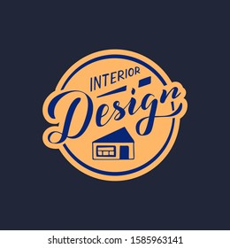 Vector Illustration Interior Design Lettering Banner Stock Vector ...