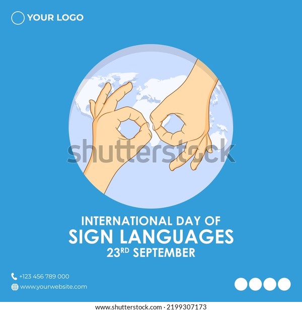 Vector Illustration International Sign Language Day Stock Vector ...
