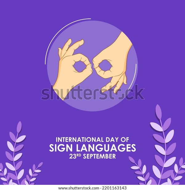 Vector Illustration International Sign Language Day Stock Vector ...