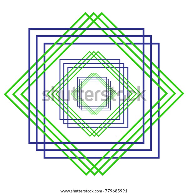 Vector Illustration Intersecting Geometric Shapes Flat Stock Vector ...