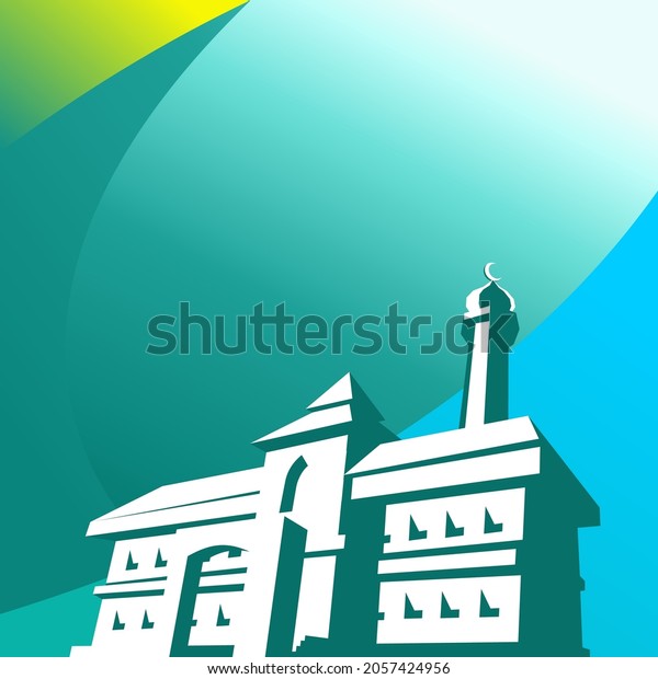 Vector Illustration Islamic Boarding School Building Stock Vector ...