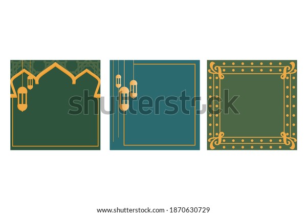 Vector Illustration Islamic Frame Islamic Gold Stock Vector (Royalty ...