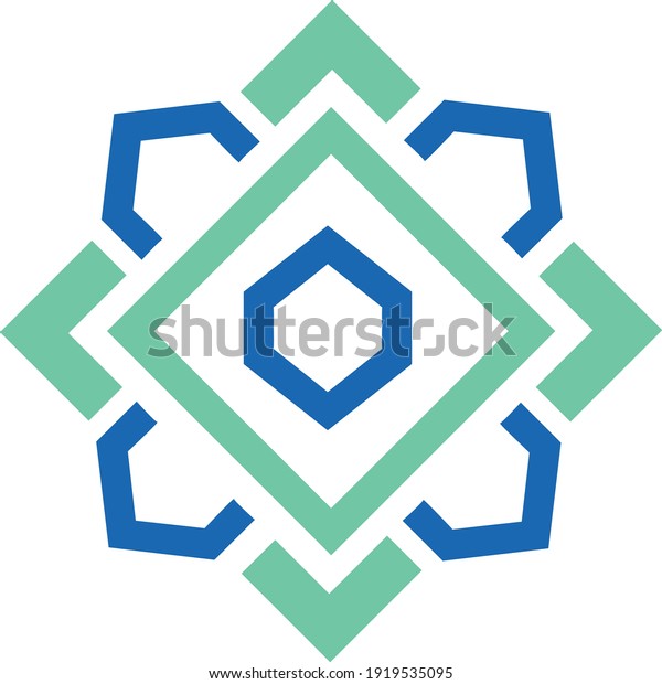 Vector Illustration Islamic Style Rhombus Logo Stock Vector (Royalty ...