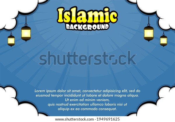 Vector Illustration Islamic Template Cartoon Comic Stock Vector ...