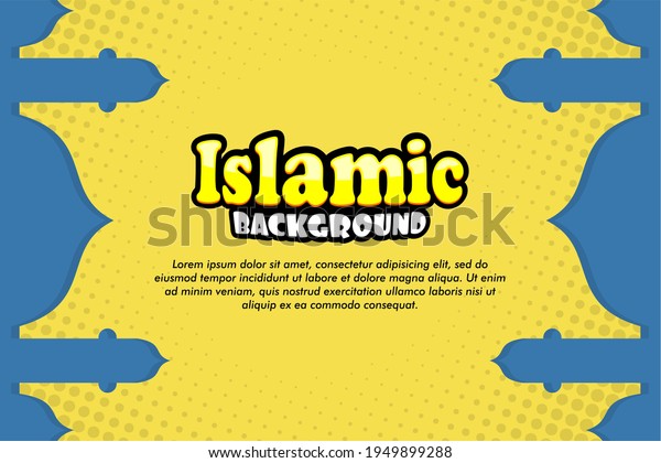 Vector Illustration Islamic Template Cartoon Comic Stock Vector ...