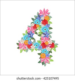 Vector Illustration Isolated Figure Four Beautiful Stock Vector ...