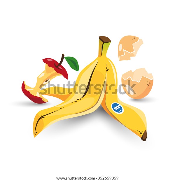 Vector Illustration Isolated Food Trash Organic: vetor stock (livre de ...