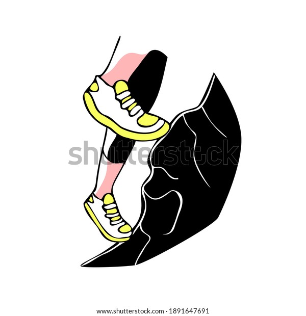 Vector Illustration Isolated Painted Feet Scrambling Stock Vector ...
