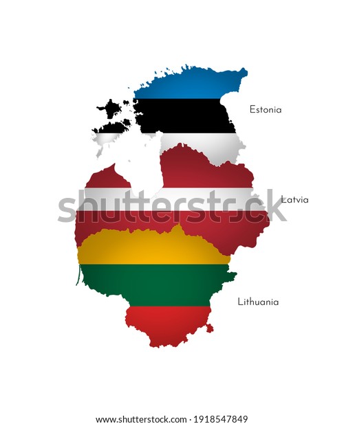 Vector Illustration Isolated Silhouettes Baltic States Stock Vector ...