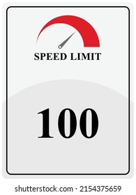 Vector Illustration Isolated Speed Limit Signboard Stock Vector ...