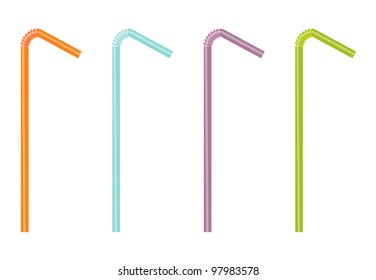 Vector Illustration Isolated Straws Various Colours Stock Vector ...