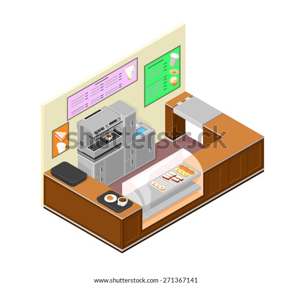 Vector Illustration Isometric Deli Food Counter 库存矢量图（免版税）271367141 ...