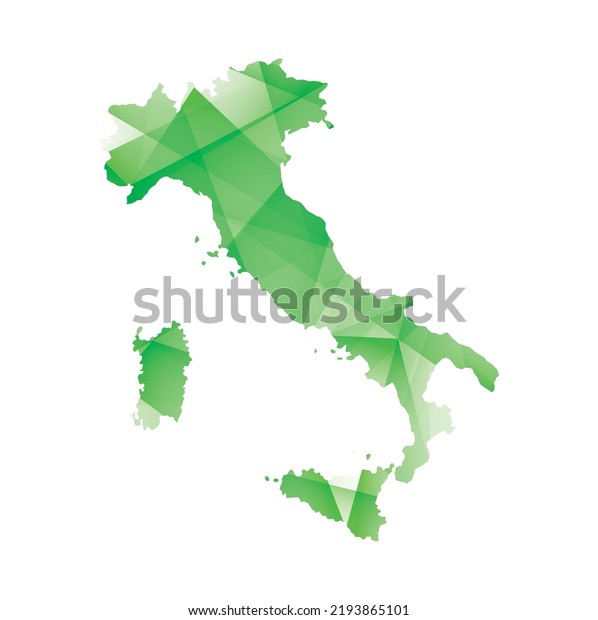 Vector Illustration Italy Map Green Colored Stock Vector (Royalty Free ...