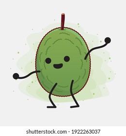 Vector Illustration Jackfruit Character Cute Face Stock Vector (Royalty ...