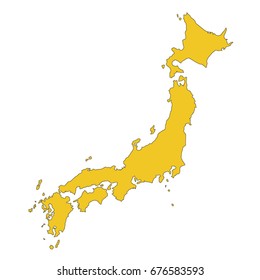 Vector Illustration Japan Map Stock Vector (Royalty Free) 676583593 ...