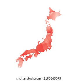 Vector Illustration Japan Map Red Colored Stock Vector (Royalty Free ...