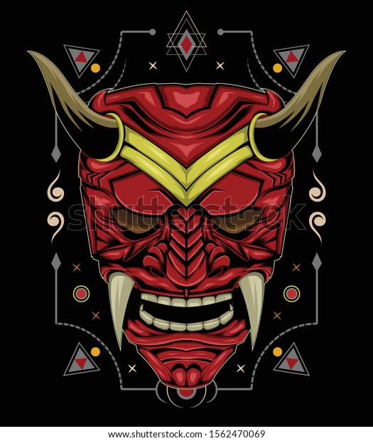 Vector Illustration Japan Oni Demon Ninja: vector de stock (libre de ...