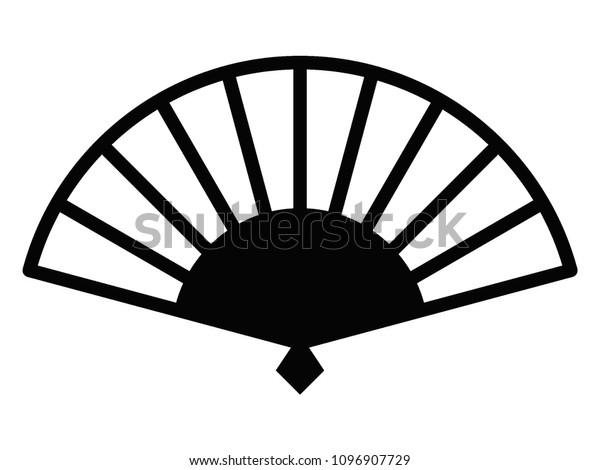 Vector Illustration Japanese Hand Fan Stock Vector (Royalty Free ...