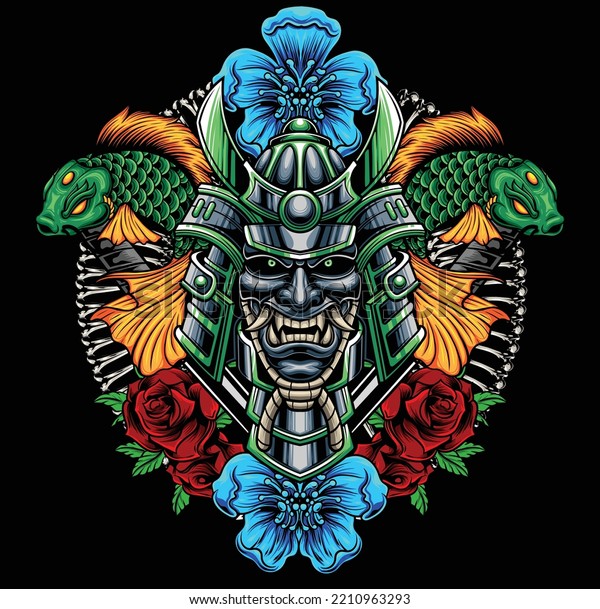 Vector Illustration Japanese Ronin Samurai Stock Vector (Royalty Free ...