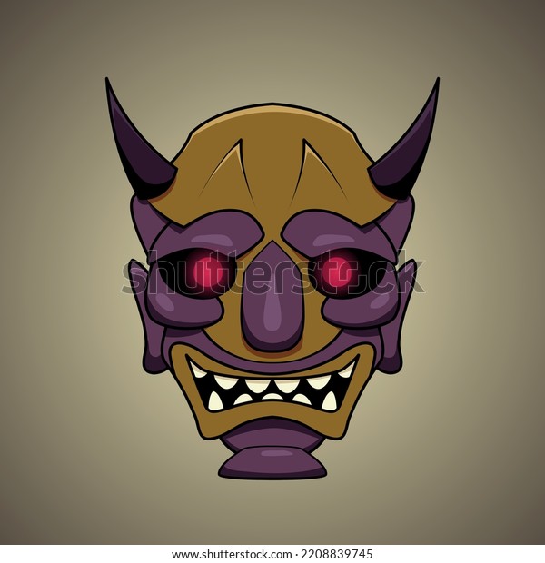 Vector Illustration Japanese Style Purple Oni Stock Vector (Royalty ...