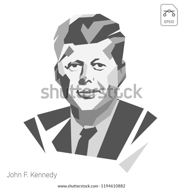 Vector Illustration John F Kennedy American Stock Vector (Royalty Free ...