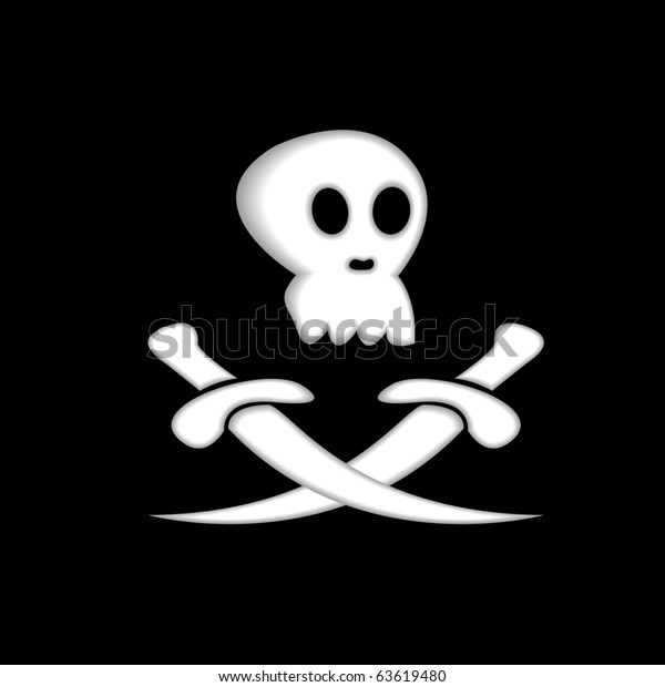 Vector Illustration Jolly Roger Sign On Stock Vector (Royalty Free ...