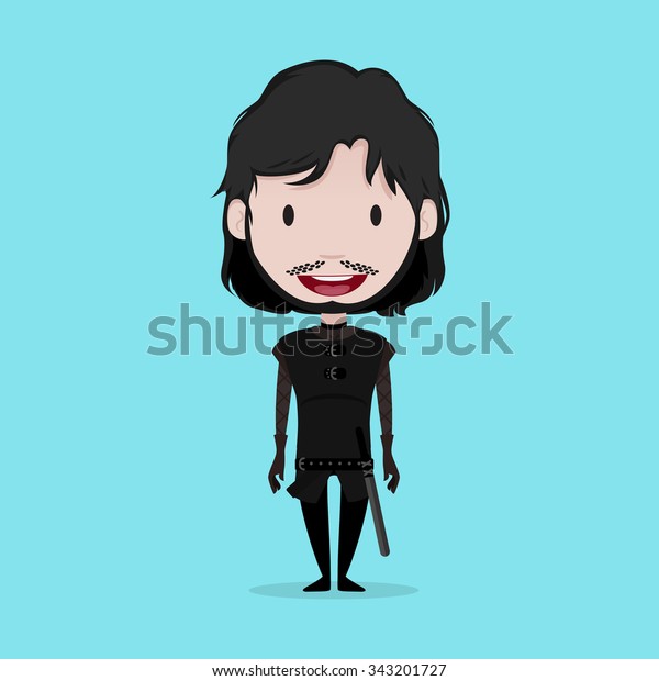 Vector Illustration Jon Snow Frozen Game Stock Vector (Royalty Free ...