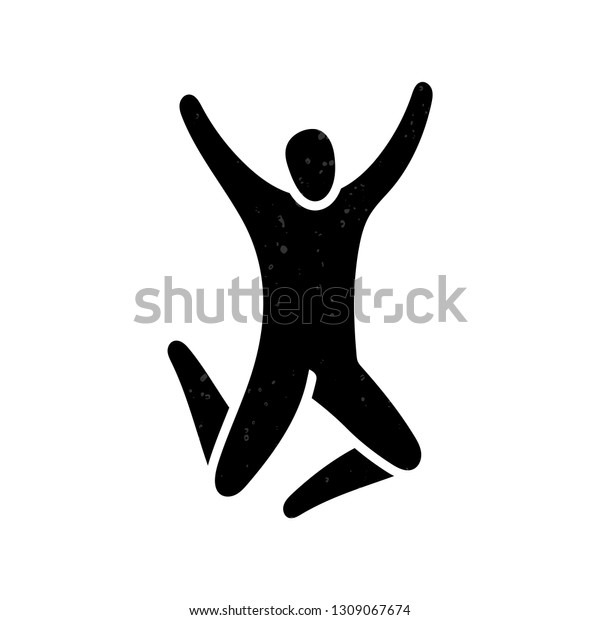 Vector Illustration Jumping People Man Woman Stock Vector (Royalty Free ...