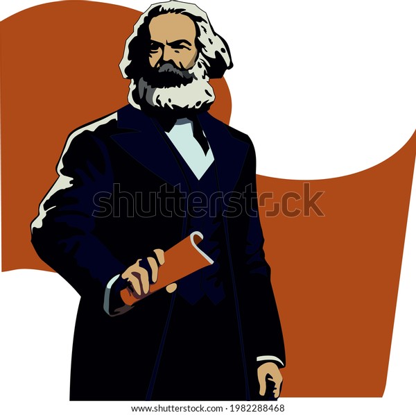 Vector Illustration Karl Marx Stock Vector (Royalty Free) 1982288468 ...