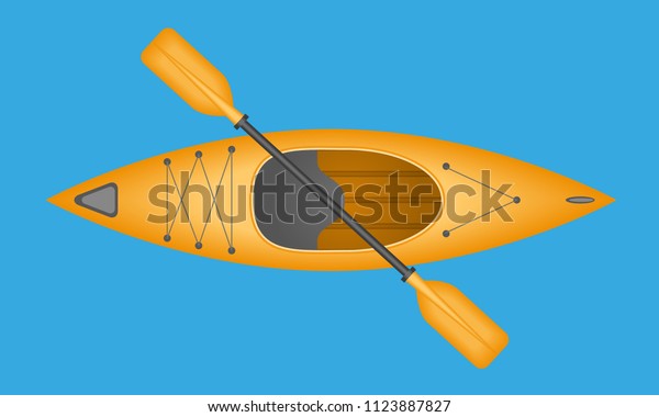 Vector Illustration Kayak Top View Stock Vector (Royalty Free ...