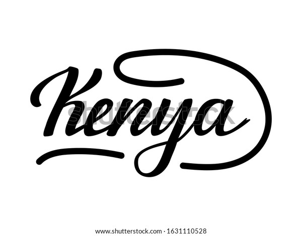 Vector Illustration Kenya Brush Type Lettering Stock Vector (Royalty ...