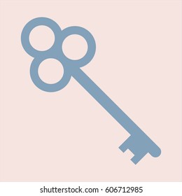 Vector Illustration Key Icon Blue Color Stock Vector (Royalty Free ...